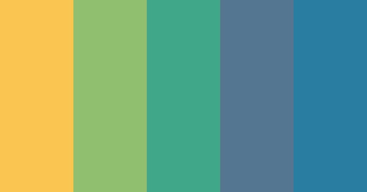 Shades of Yellow Green Blue Color Palette
