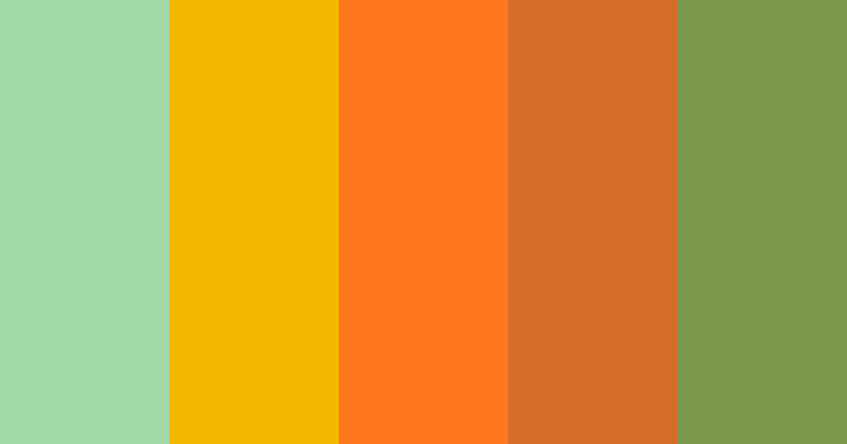 Warm Orange Green Color Palette