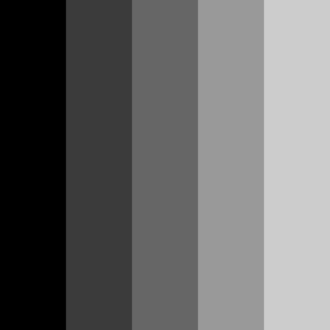Shades of Black Color Palette