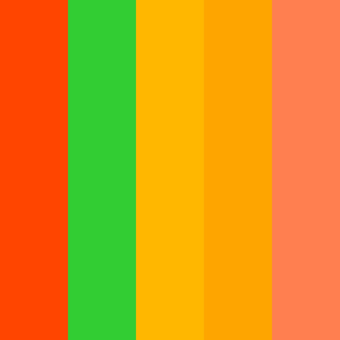 Coral Green Retro Bright Color Palettes - ColorMagic
