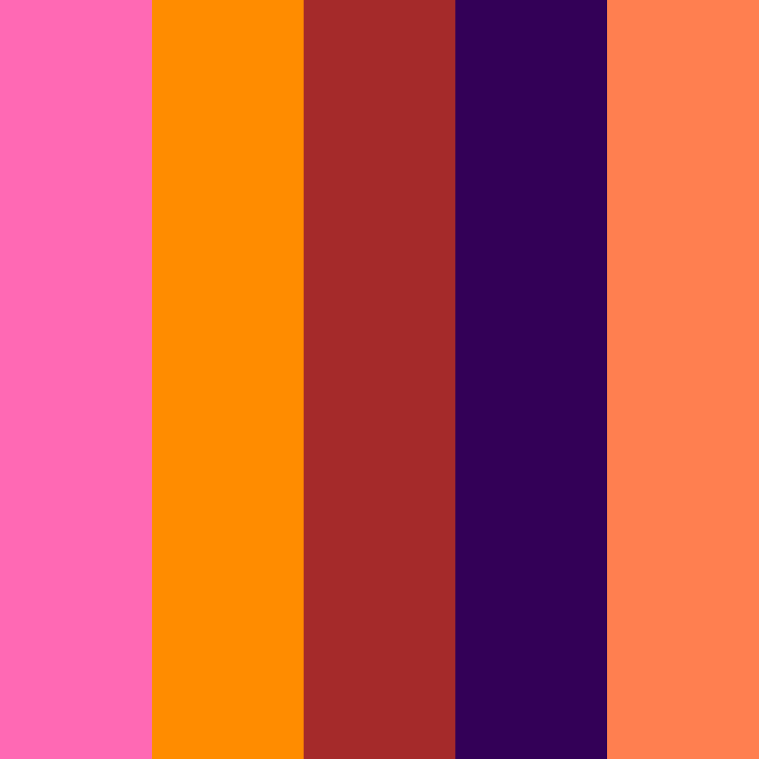 Pink 70s Brown Indigo Orange Winter Color Palettes - ColorMagic