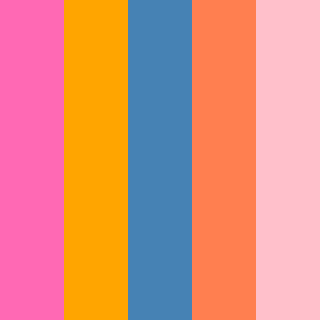 Pink Bright Beach Orange Color Palettes - ColorMagic